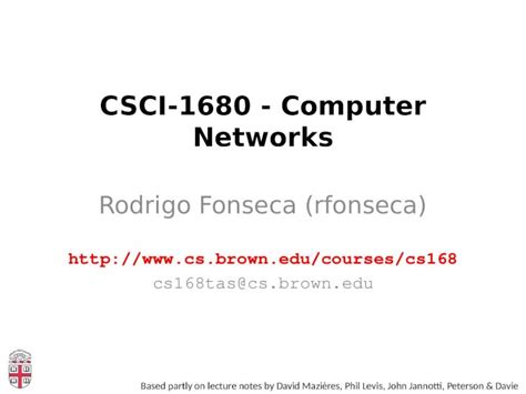 Pptx Csci 1680 Computer Networks Dokumentips