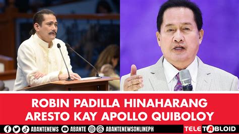 Robin Padilla Hinaharang Aresto Kay Apollo Quiboloy Abante Tnt