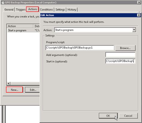 Directory Admin Backup All Gpos Using Task Scheduler And Powershell