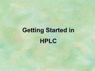 HPLC Basics Ppt