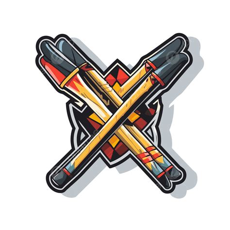 복잡한 펜 일러스트 레이터 클립 아트의 스타일로 벡터 만화 하키 스틱이 격리된 스티커 디자인 상표 Png 일러스트 및 벡터 에 대한 무료 다운로드 Pngtree