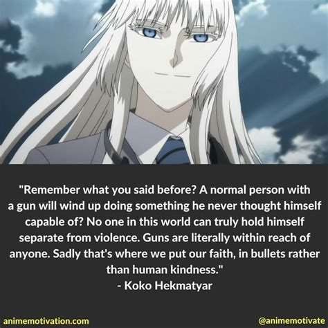 Jormungand Koko Quotes Koko Hekmatyar Jormungand Wiki Fandom