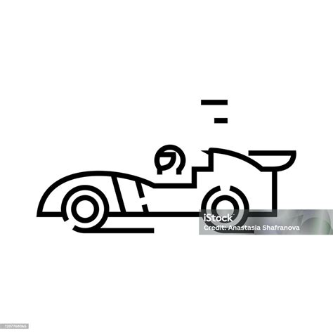 자동차 경주 선 아이콘 개념 기호 윤곽선 벡터 그림 선형 기호 Championship에 대한 스톡 벡터 아트 및 기타 이미지 Championship 개체 그룹 검은색