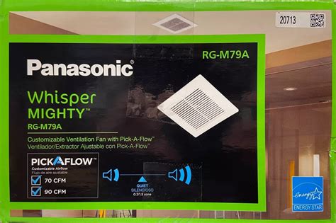Panasonic Whisper Mighty Pick A Floe 7090 Cfm Bath Exhaust Fan Ceiling