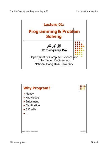 Programming And Problem Solving