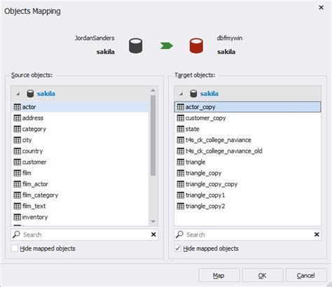 Mapping Tables And Views
