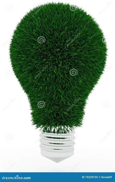 Lightbulb Made Of Leaves On Green Background Created Using Generative Ai Technology Stock