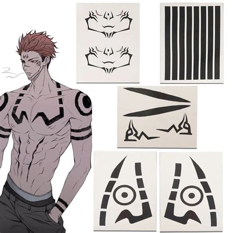 Ryomen Sukuna Sticker Jujutsu Kaisen Tattoo Sticker Sukuna Cosplay