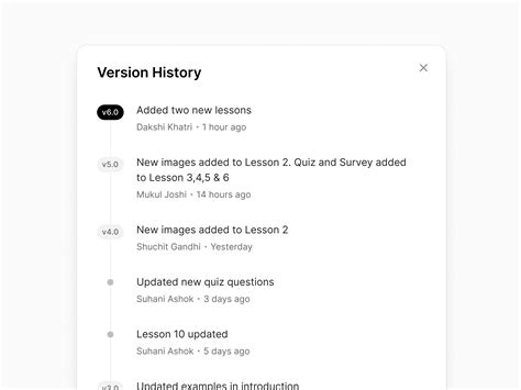 Version History Audit Log Lyearn