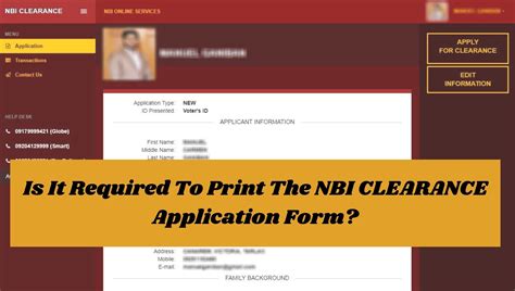 Is It Required To Print The Nbi Clearance Application Form
