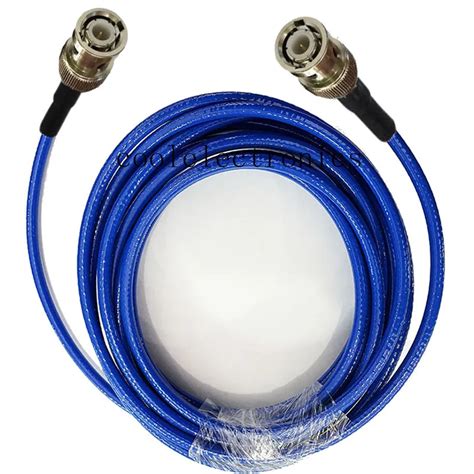 1pc Bnc Male Plug To Bnc Male Blue Soft Rg142 Rf Crimp Coax Pigtail