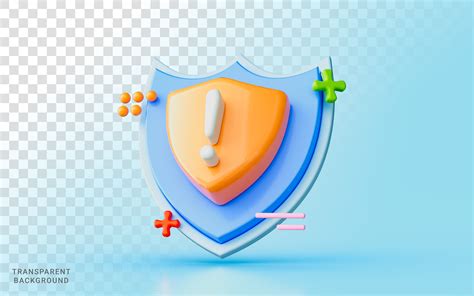 Security Shield Exclamation Mark 3d Graphic By Ahmedsakib372 · Creative Fabrica