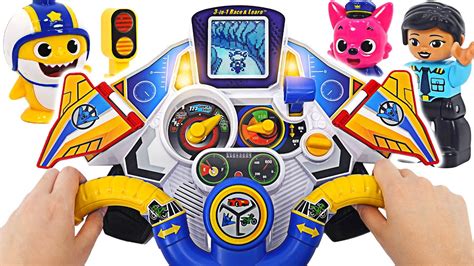 핑크퐁 아기상어 경찰차 출동 악당을 체포하자 브이텍 운전놀이~ Pinkypoptoy Youtube