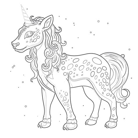Unicorn Cheetah Coloring Page Coloring Pages Mimi Panda