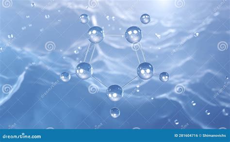 Pyrrole Molecular Structure 3d Model Molecule Heterocyclic Aromatic Compound Structural
