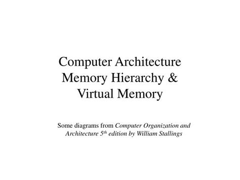 Ppt Computer Architecture Memory Hierarchy And Virtual Memory