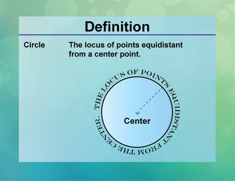 Definition Circle Concepts Circle Media4math