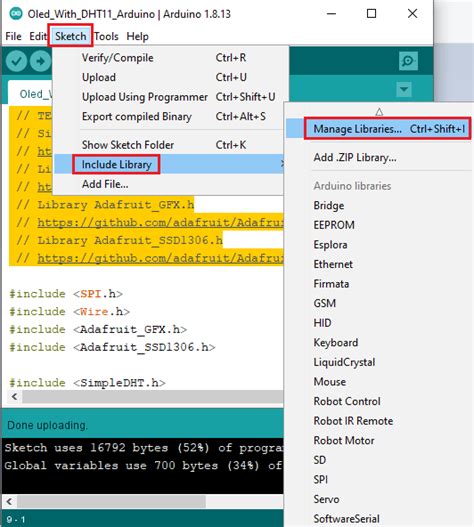 Include Libraries In Arduino Ide Library Manager Github