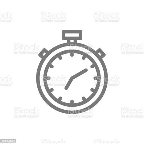 간단한 스톱 워치 및 타이머 라인 아이콘입니다 기호와 기호 벡터 일러스트 레이 션 디자인 흰색 배경에 고립 0명에 대한 스톡 벡터 아트 및 기타 이미지 Istock