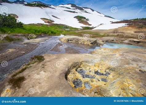 Lesser Valley of Geysers in June, Kamchatka Peninsula, Russia Stock ...