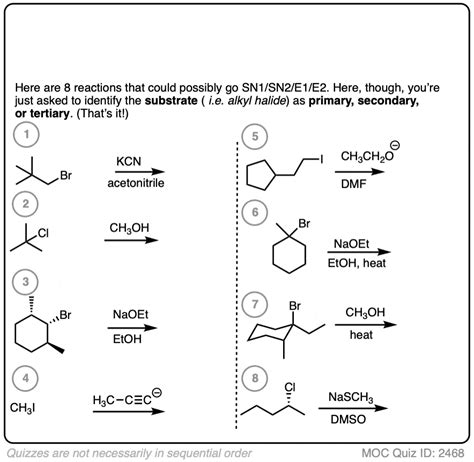 Deciding Sn1 Sn2 E1 E2 1 The Substrate Master Organic Chemistry