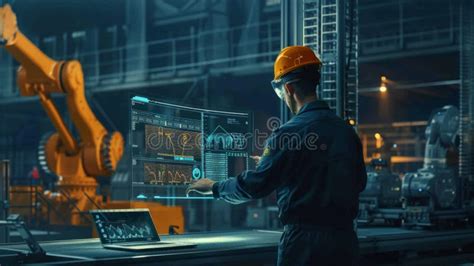 an engineer in a high tech manufacturing setting is programming or