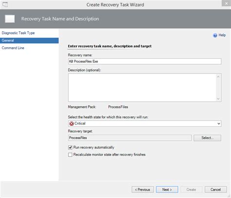 Creating A Process Monitoring Recovery Task Scom Maintenance Mode Scheduler