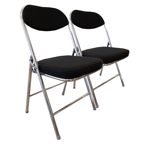 Rtc Group Vurban Fabric Cushion Padded Accent Folding Chair Black