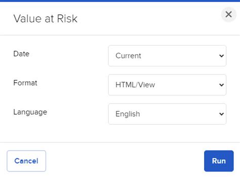 Value At Risk Report