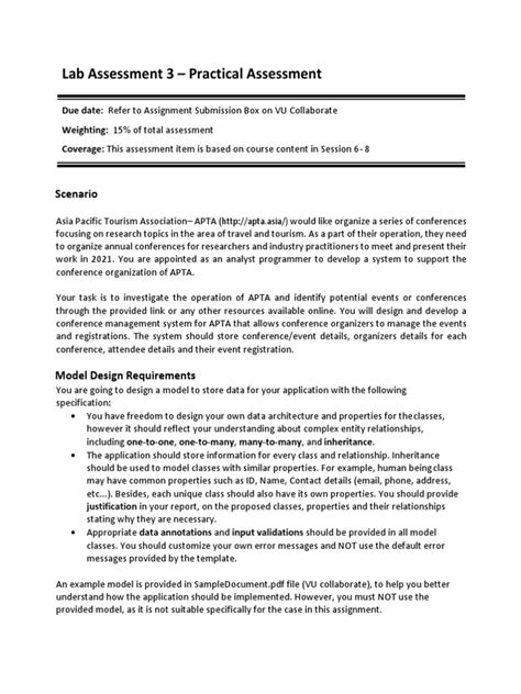 Lab Assessment 3 Practical Assessment Scenario Pdf Databases