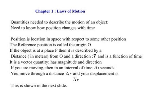 Quantities Needed To Describe The Motion Of An Object Need To Know
