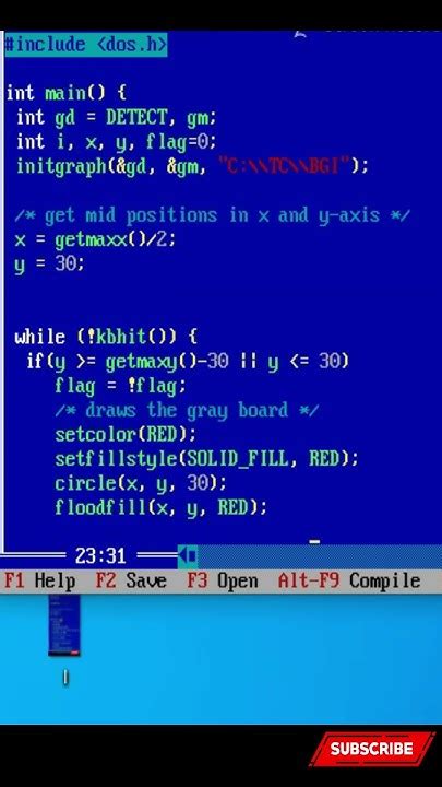 C Program For Bouncing Ball Graphics Animation Youtube