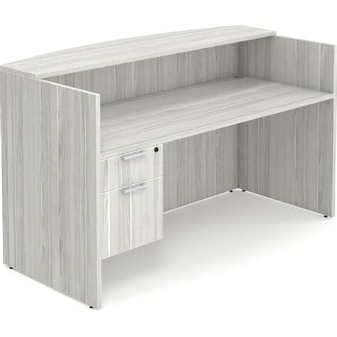 Classic Gallery Reception Desk With Box File Pedestal Silver Birch