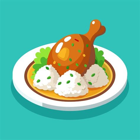 Plato De Dibujos Animados Con Comida