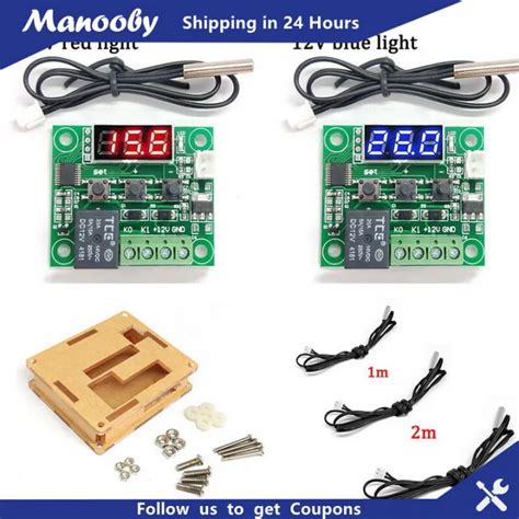 Manooby W1209 Blue Led Digital Temperature Controller Board Micro Thermostat Electronic Temp