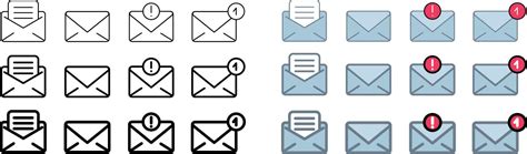 Email Icon Set Notification Icon Letter Icon Message Icon Line 27513730 Vector Art At Vecteezy
