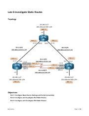 Configure And Investigate Static Routes Lab Step By Step Course Hero