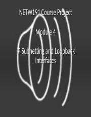 NETW Module PPT VictoriaShelby Pptx NETW Course Project Module IP Subnetting And