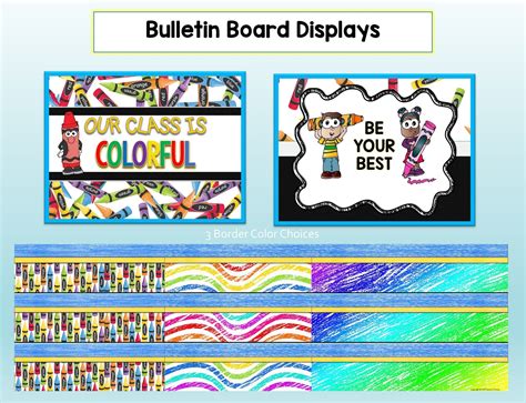 Crayon Classroom Decor Printable And Editable Crayon Theme Display Colorful Bulletin Board