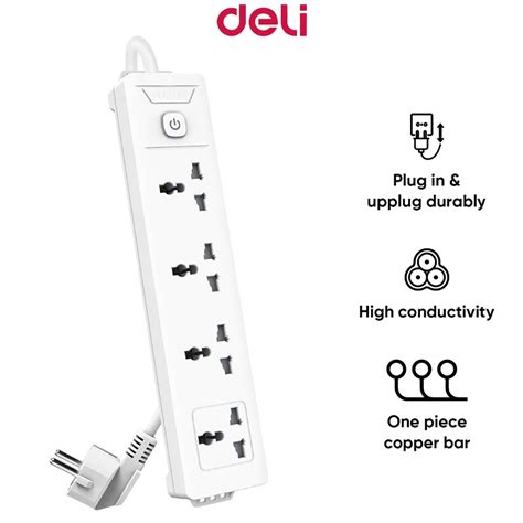 Deli Universal Extension Socket Power Original Heavy Multifunction Extension Cord Outlet Socket
