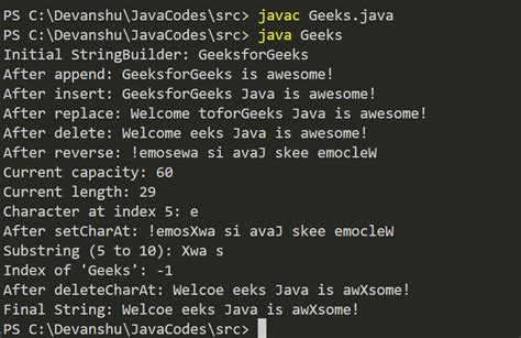 Java Ee Java Tutorial Java Stringbuilder Substring Method Free Java