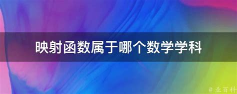 映射函数属于哪个数学学科 业百科