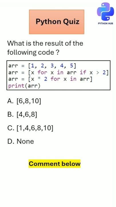 Python Quiz On Array Part 70 Shorts Youtube