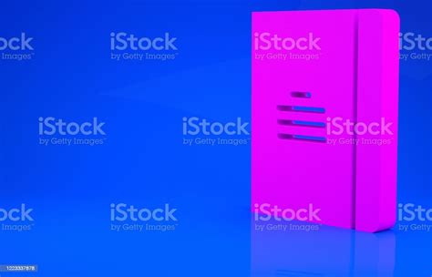 파란색 배경에 격리 된 핑크 노트북 아이콘입니다 나선형 메모장 아이콘입니다 학교 노트북 쓰기 패드 학교 일기 미니멀리즘 개념 3d 일러스트레이션 3d 렌더링 0명에 대한