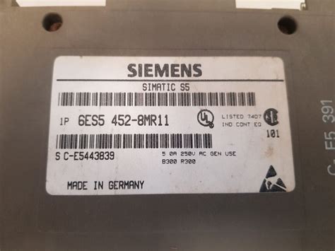 Siemens Simatic S5 Relay Output 6es5 452 8mr11 Aeliya Marine
