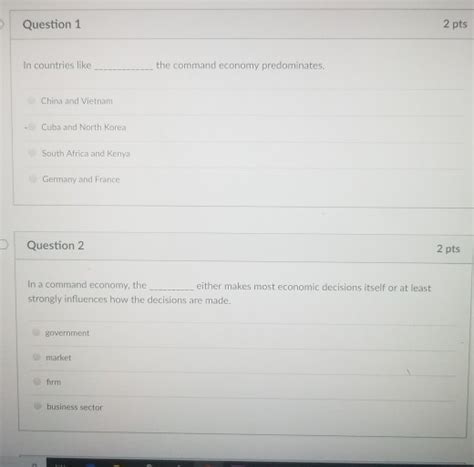 Solved Question 1 2 Pts In Countries Likethe Command Economy