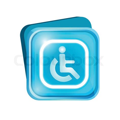Disability Sign In Glossy Blue Stock Vector Colourbox