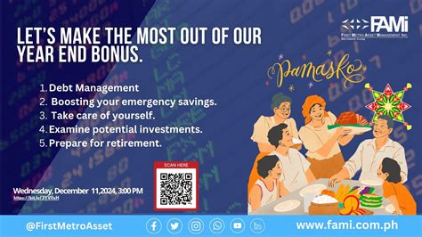 Webinar Alert Maximizing The Year End Bonus To Build Your Better Future First Metro Asset