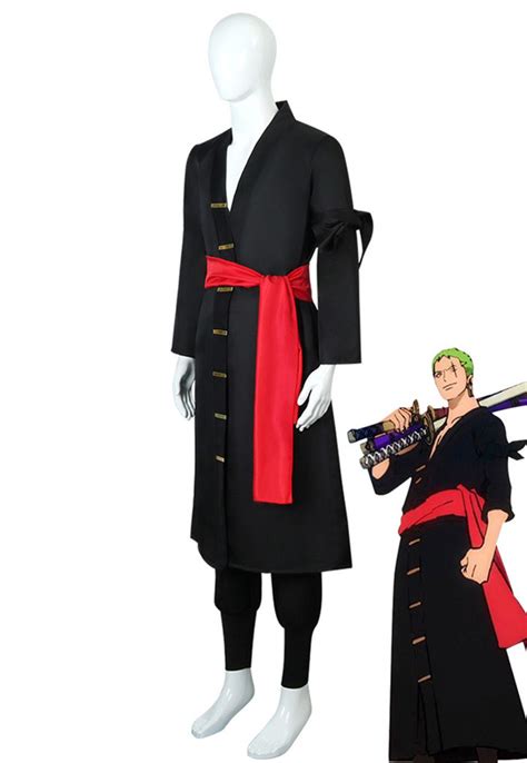 Us 40 99 One Piece Roronoa Zoro Black Cosplay Costume