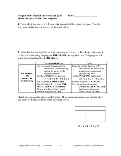 Assignment 9 Implicit Differentiation 2